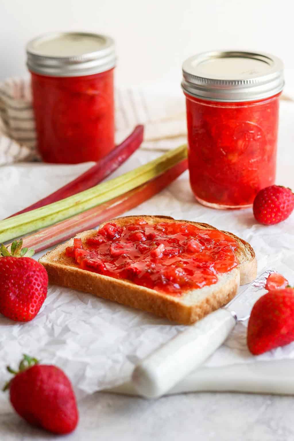 Strawberry Rhubarb Freezer Jam | A Farmgirl's Dabbles