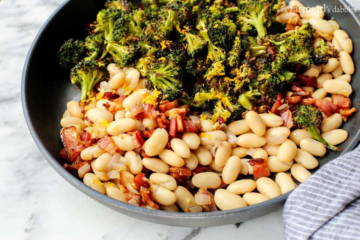 Lemon Broccoli with Beans and Bacon • a farmgirl's dabbles