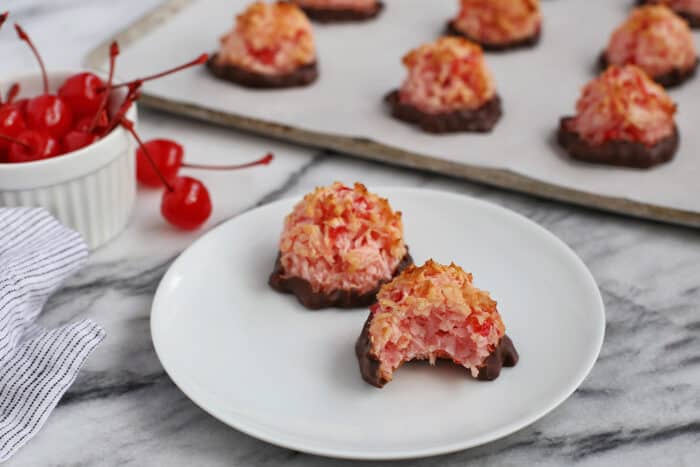 Chocolate Dipped Cherry Macaroons l a farmgirl's dabbles