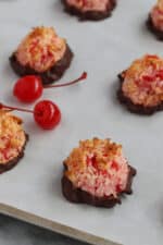 Chocolate Dipped Cherry Macaroons l a farmgirl's dabbles