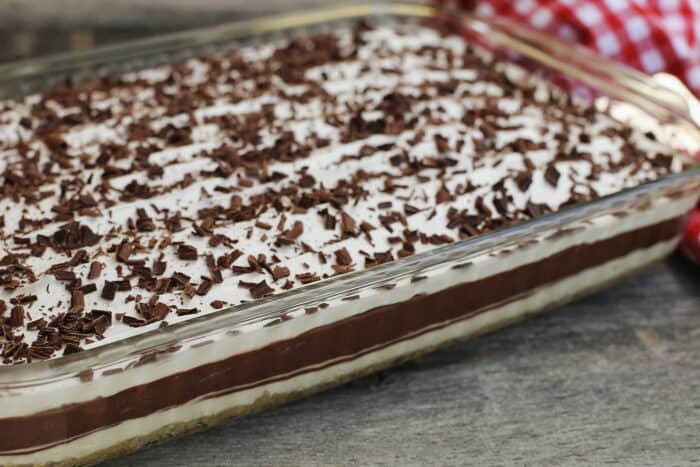 Layered Chocolate Pudding with Pecan Crust | A Farmgirl's Dabbles