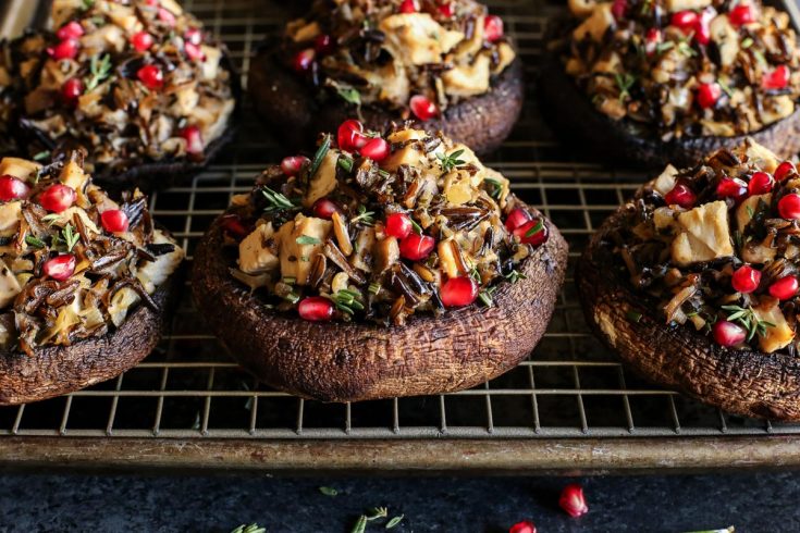 Turkey Wild Rice Stuffed Portobello Mushrooms l A Farmgirl's Dabbles