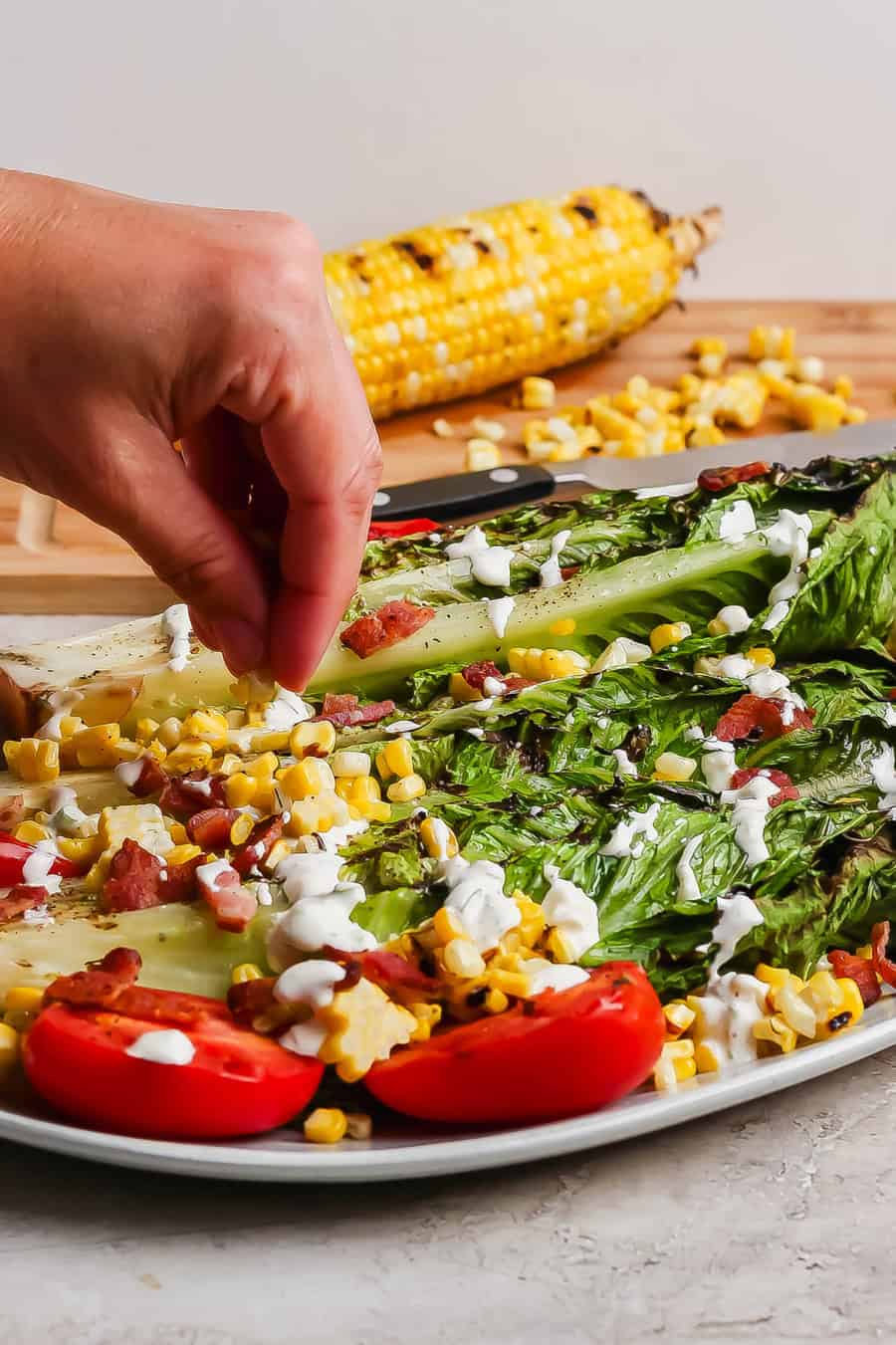 Grilled Romaine Salad With Creamy Ranch | A Farmgirl's Dabbles