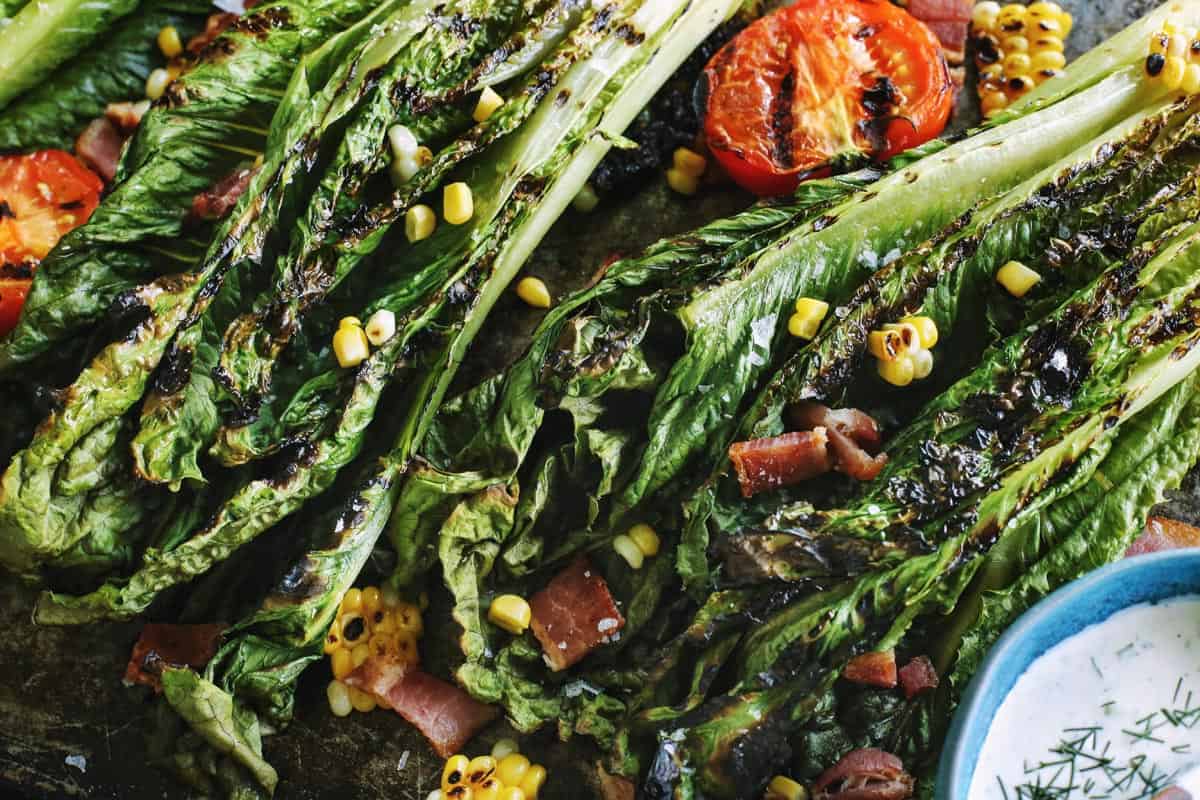 Grilled Romaine Salad | grilled lettuce | a farmgirl's dabbles