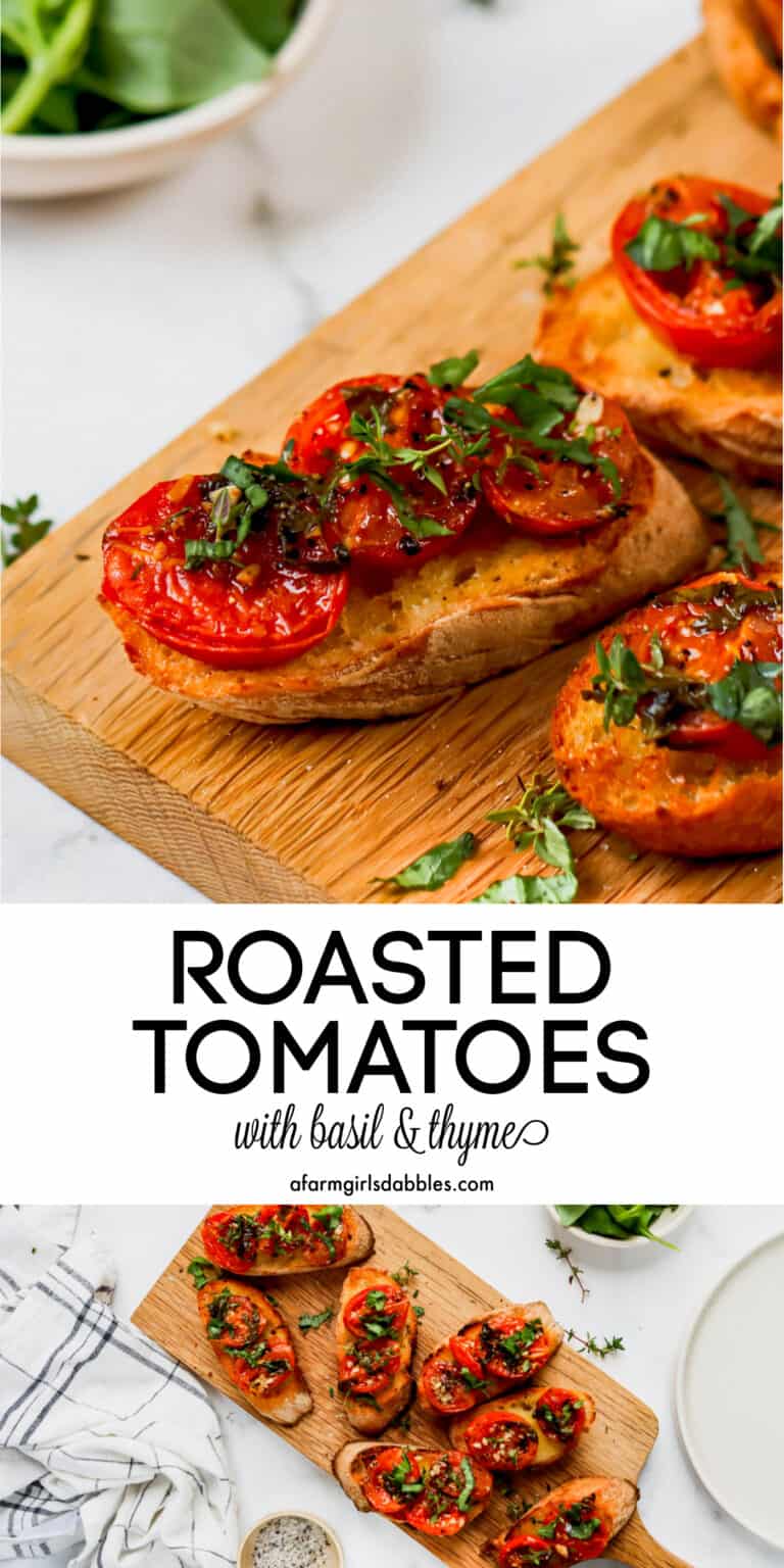 Roasted Tomatoes with Basil & Thyme l a farmgirl's dabbles