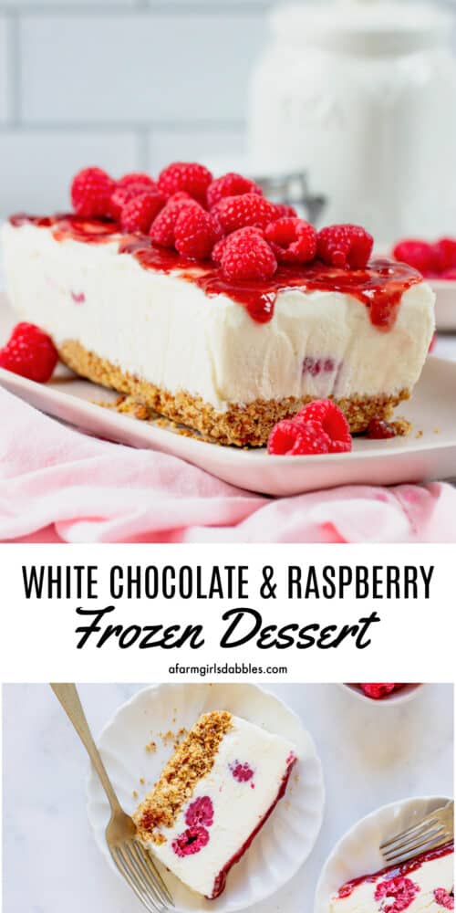 Frozen White Chocolate and Raspberry Dessert | A Farmgirl's Dabbles