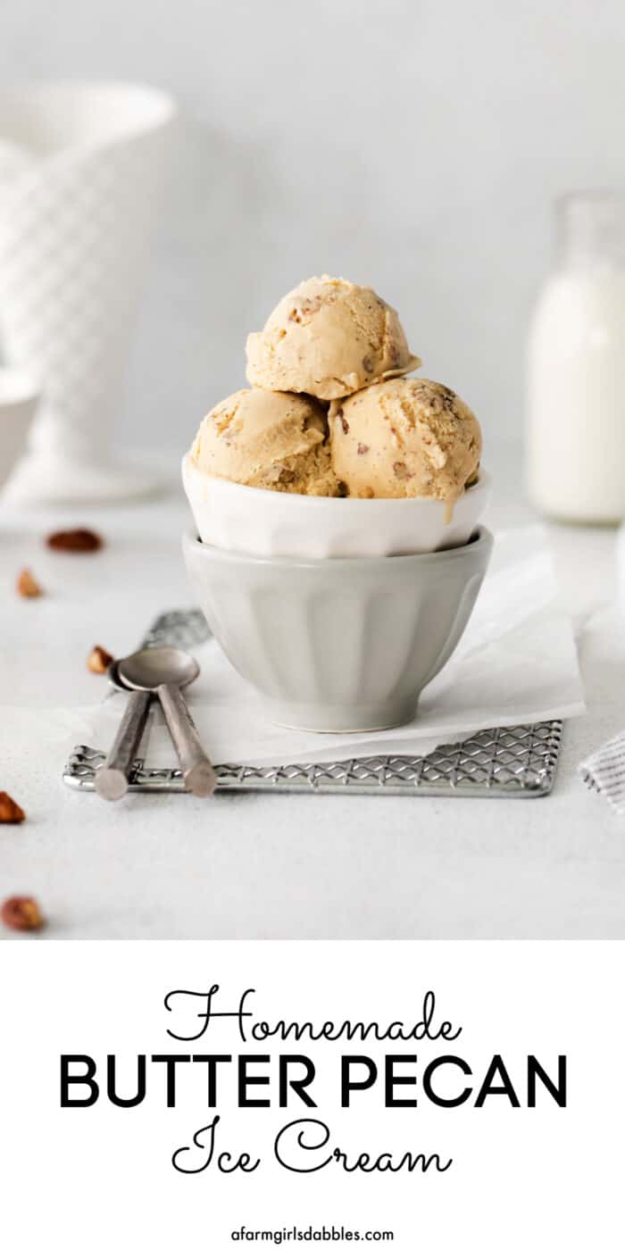 Homemade Butter Pecan Ice Cream Recipe l A Farmgirl's Dabbles