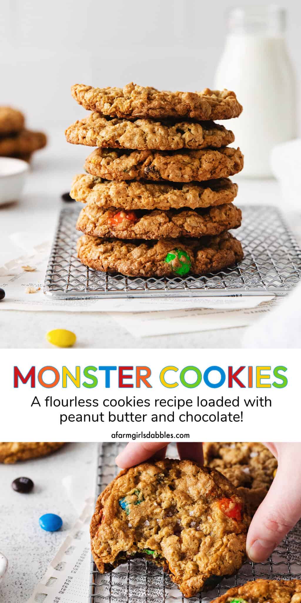 Easy Chewy Monster Cookies Recipe | A Farmgirl's Dabbles
