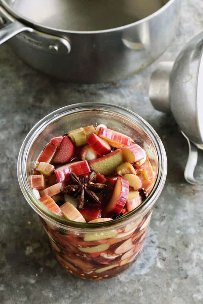 Easy Quick Pickled Rhubarb l A Farmgirl's Dabbles