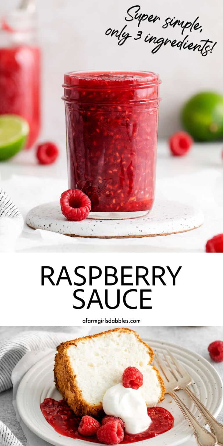 Super Simple Raspberry Sauce (3 Ingredients!) l A Farmgirl's Dabbles