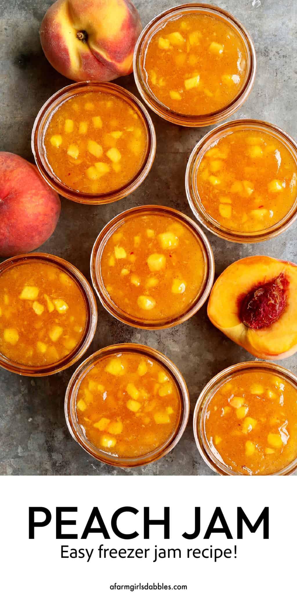 Easy Peach Freezer Jam Recipe | A Farmgirl's Dabbles