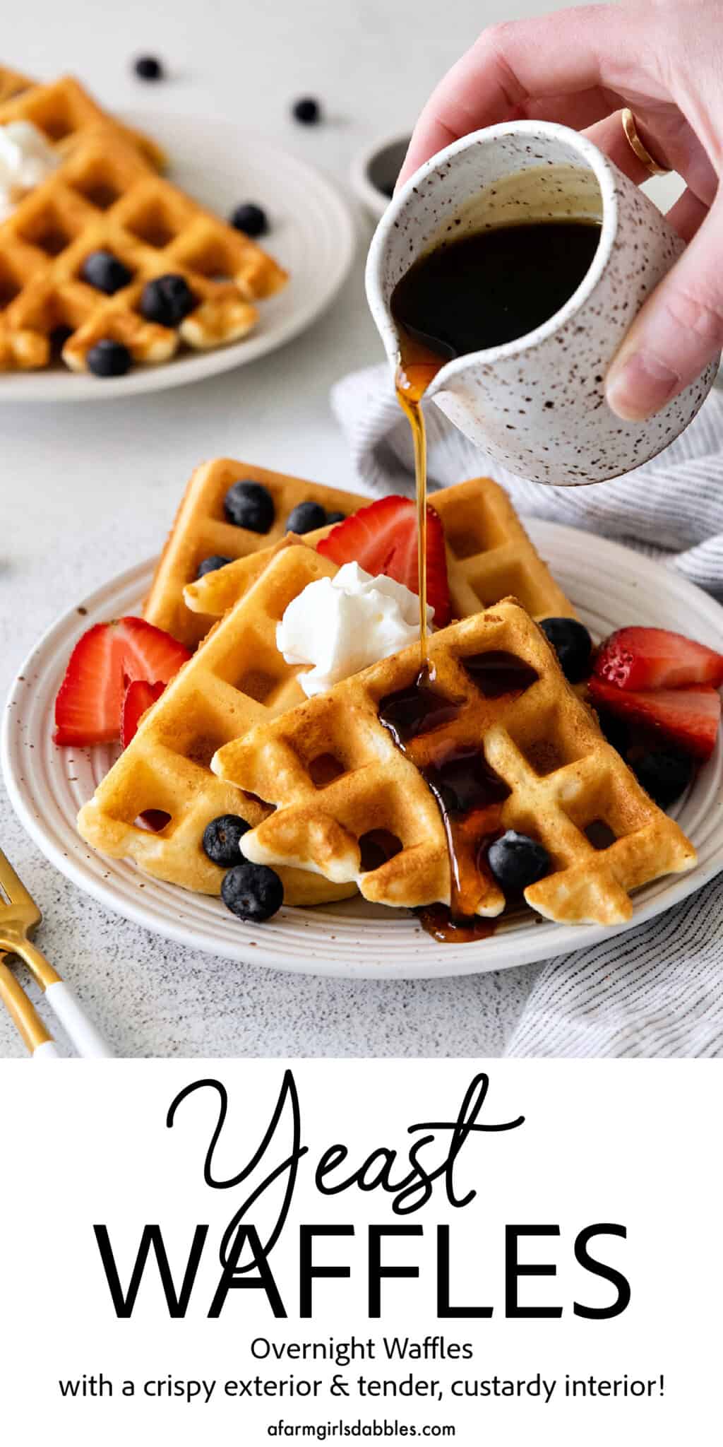 Overnight Yeast Waffles Recipe | A Farmgirl's Dabbles