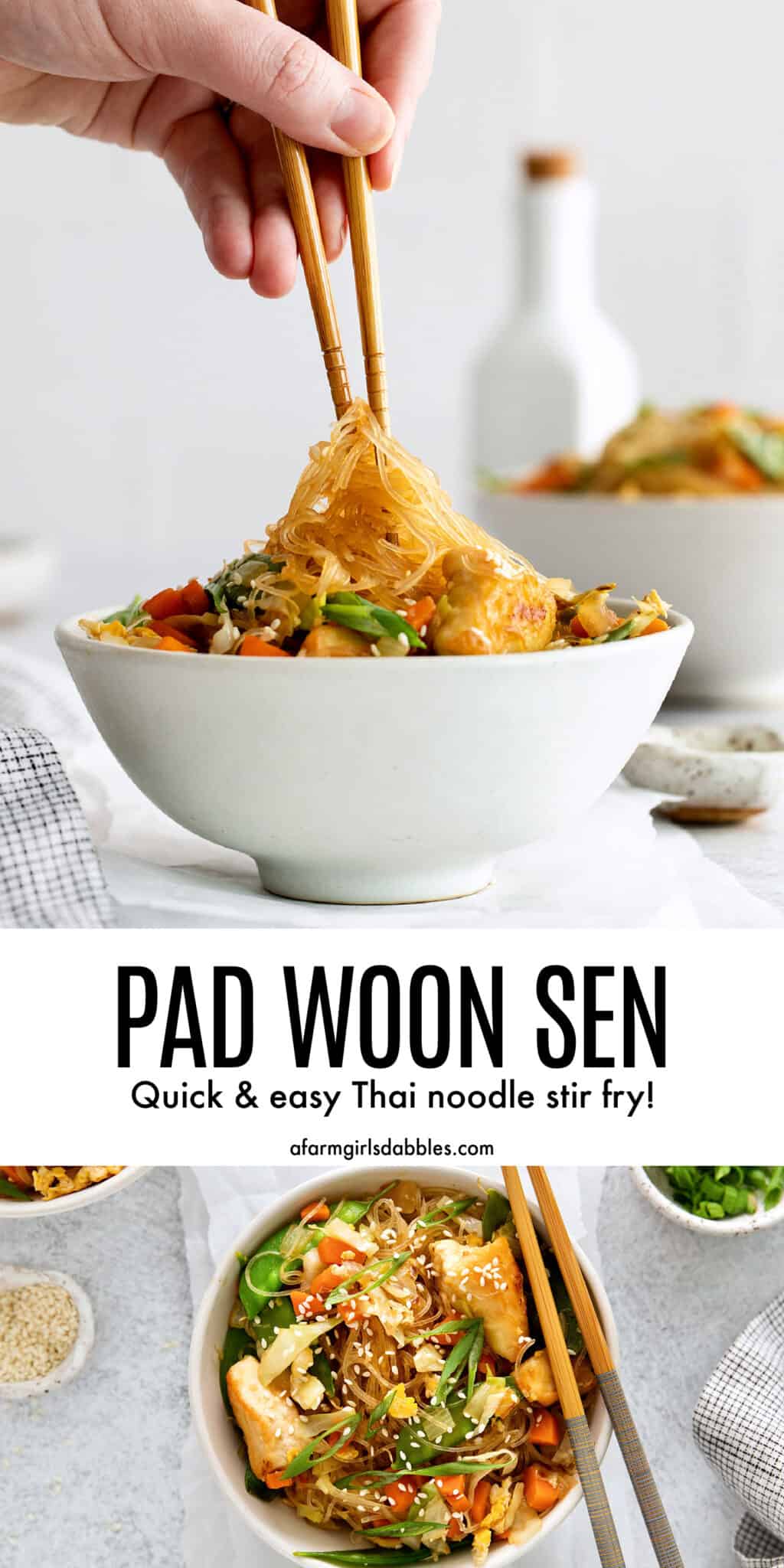 Easy Pad Woon Sen (Glass Noodle Stir Fry) l A Farmgirl's Dabbles