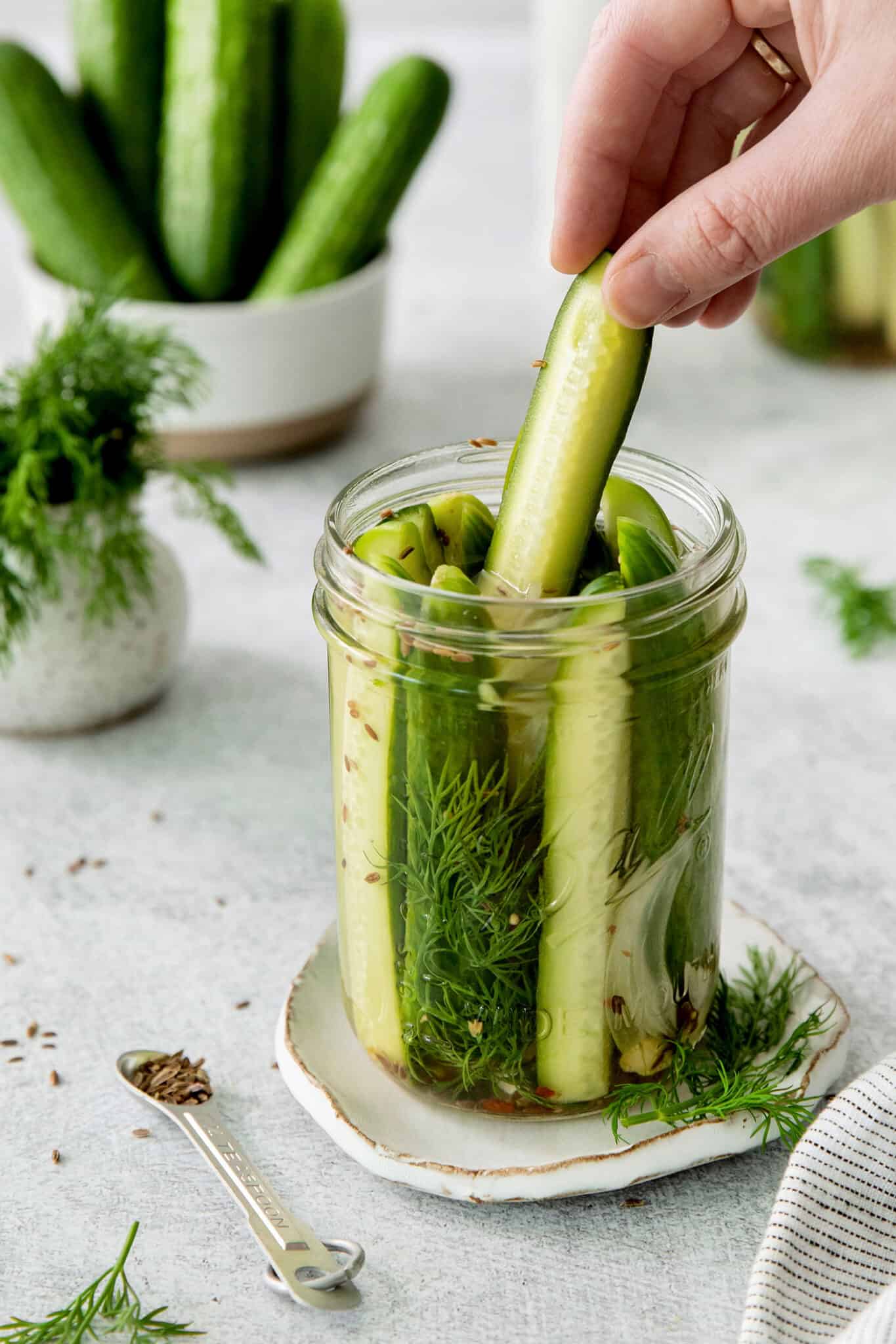Easy Refrigerator Dill Pickles l A Farmgirl's Dabbles