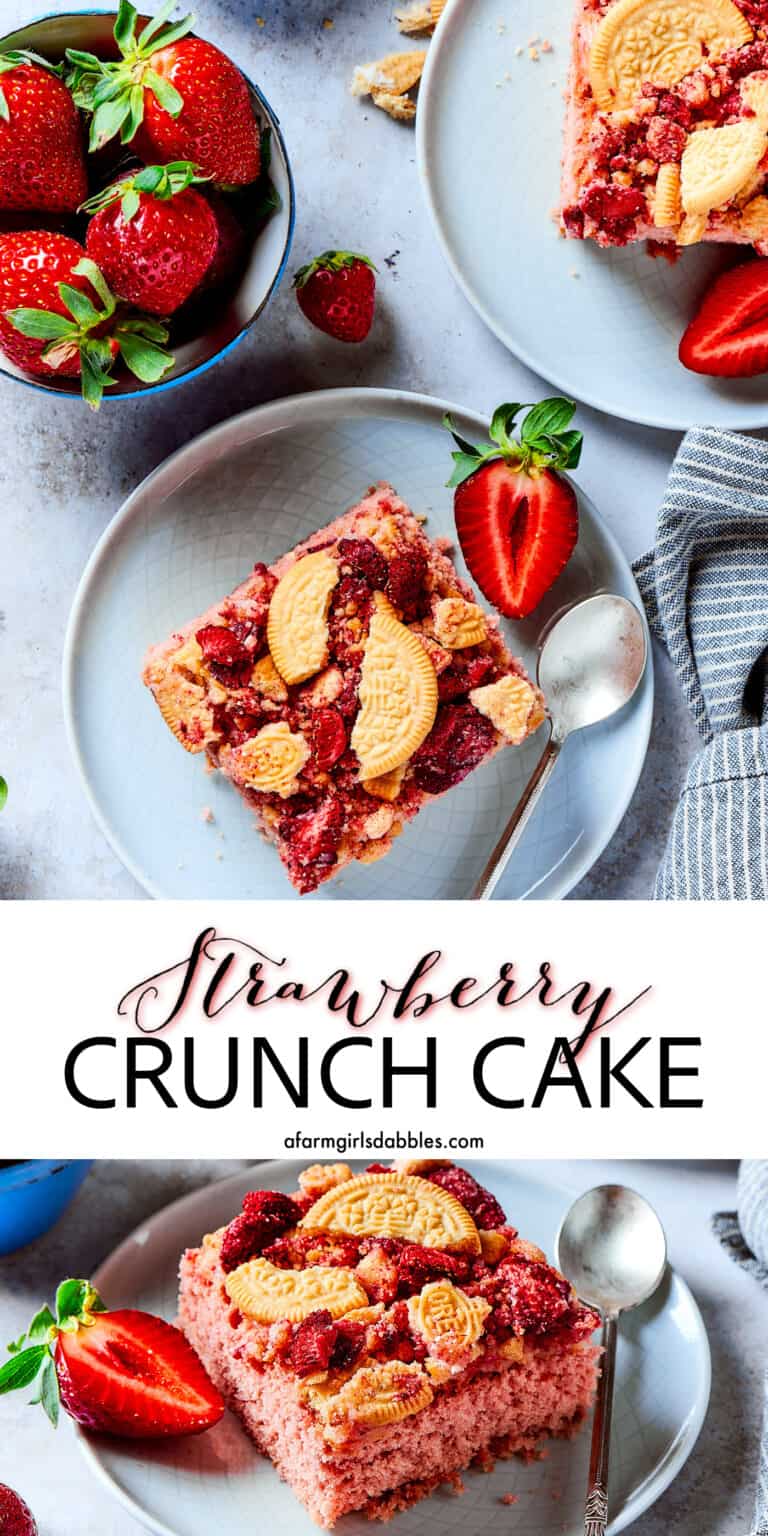 Strawberry Crunch Cake | A Farmgirl's Dabbles