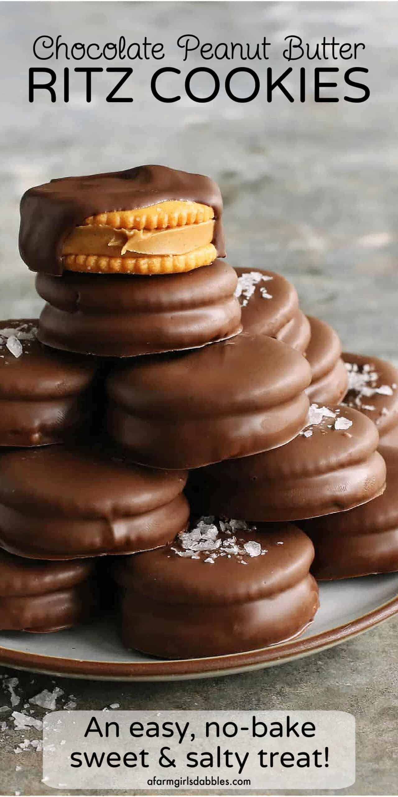 Chocolate Peanut Butter Ritz Cookies - Easy No-Bake Cookies!