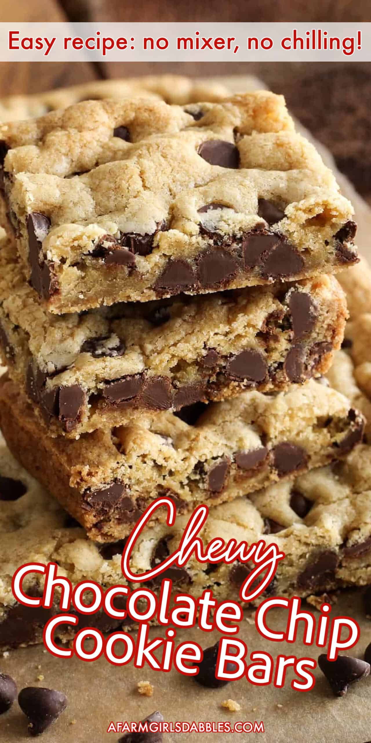 Chocolate Chip Cookie Bars (EASIER than making cookies!)