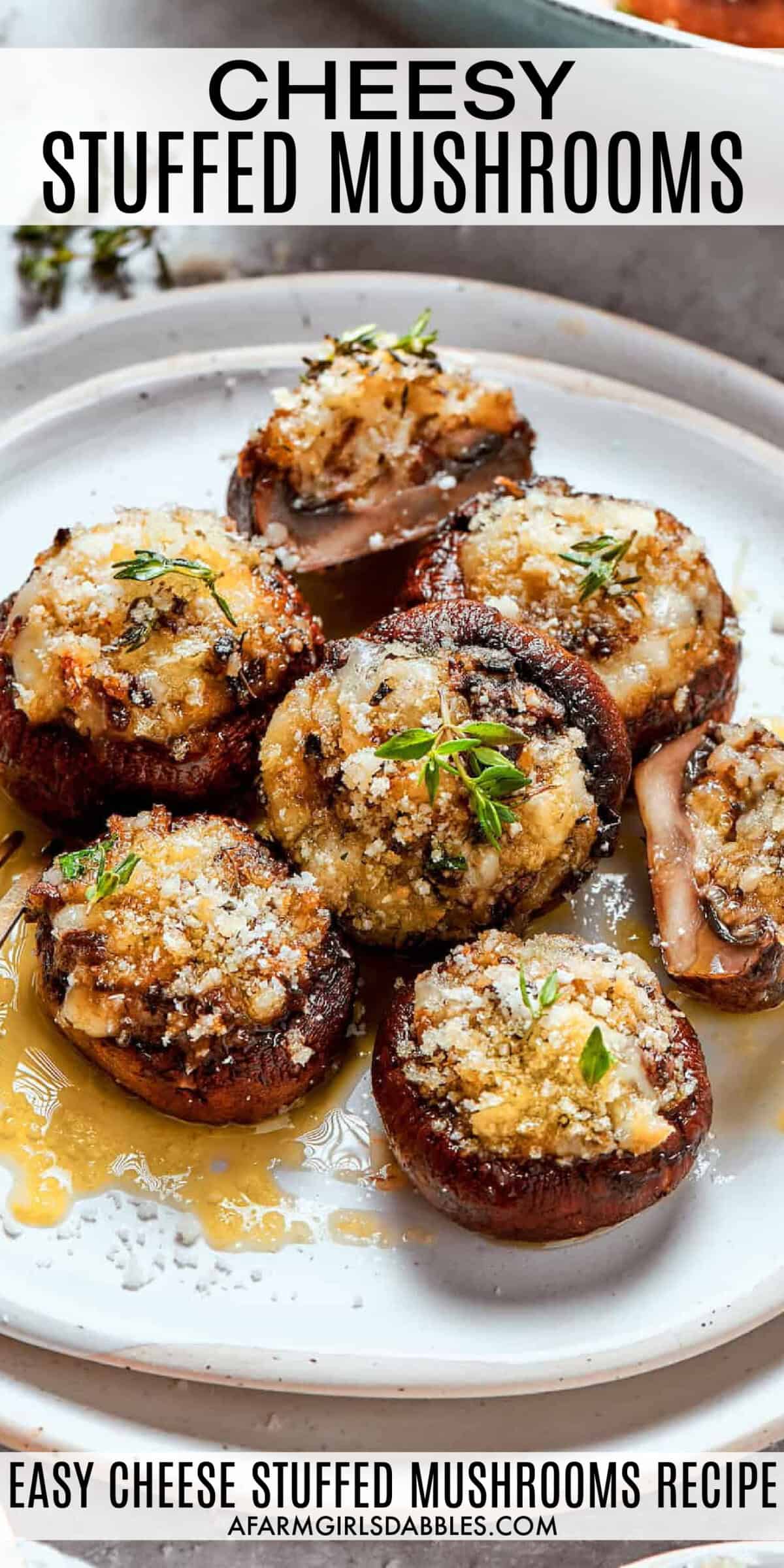 Cheesy Stuffed Mushrooms | A Farmgirl's Dabbles