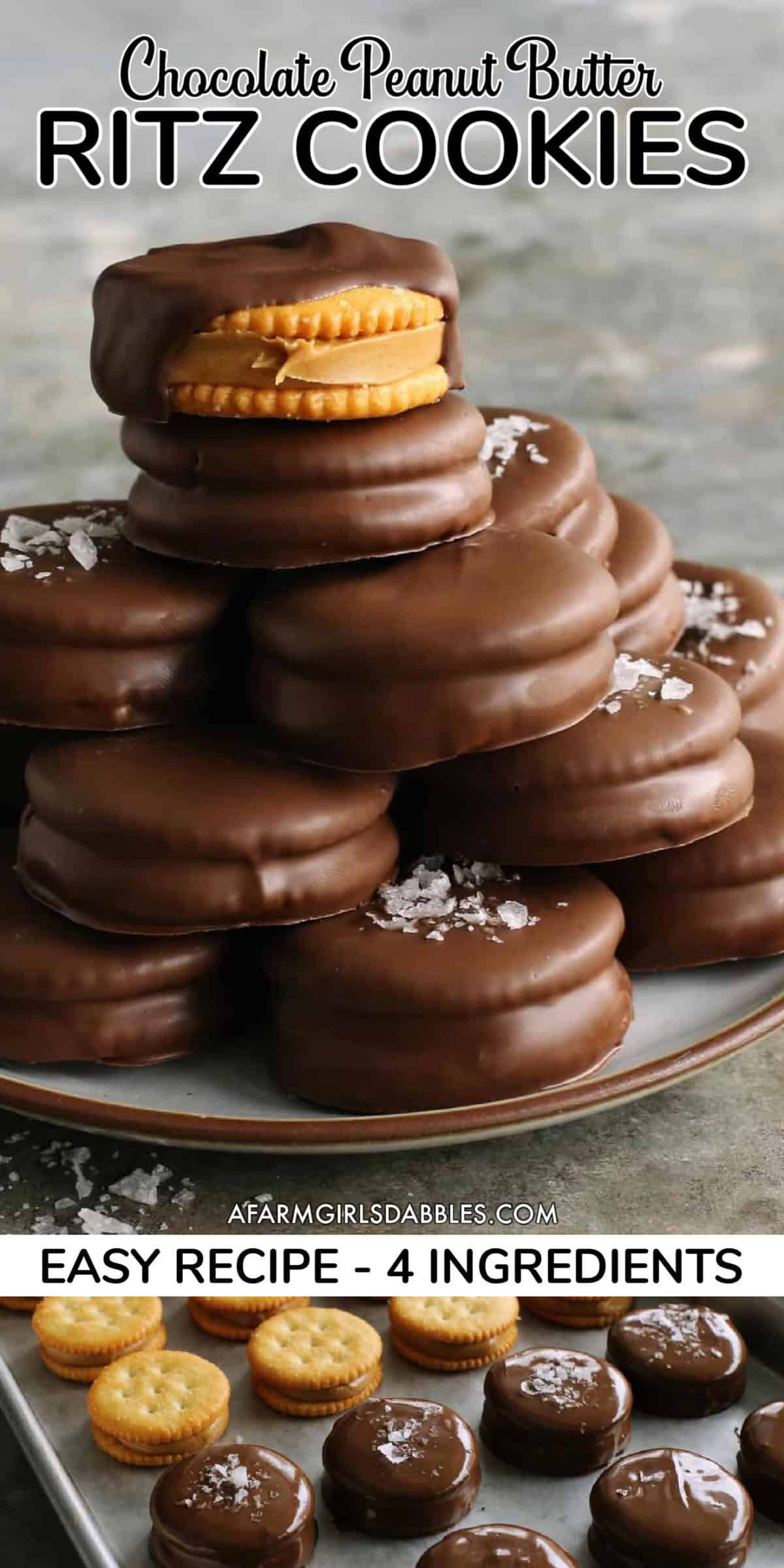 Chocolate Peanut Butter Ritz Cookies - Easy No-Bake Cookies!