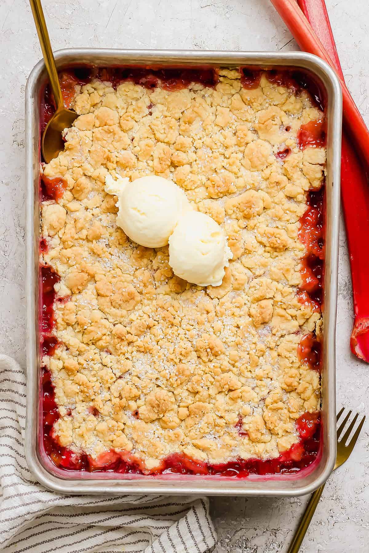 Rhubarb Dump Cake (So Easy!) | A Farmgirl's Dabbles